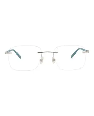 Montblanc Square-frame Optical Frames - Silver Blue Transparent (mb0222o/30012161/005)