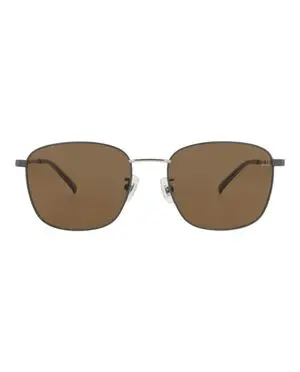Dunhill Square Frame Metal Sunglasses - Grey Grey Brown (du0065s/30014061/002)