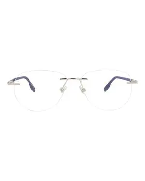 Montblanc Round-frame Optical Frames - Silver Blue Transparent (mb0186o/30011382/002)