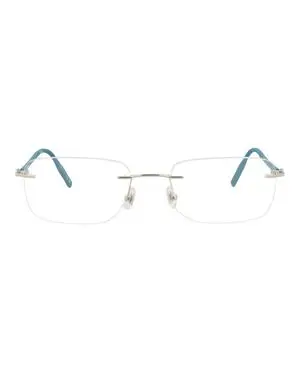 Montblanc Square Metal Optical Frames Silver Blue Transparent (mb0221o/30012160/009)