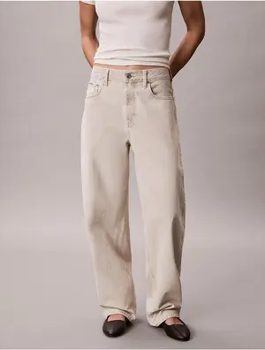 Calvin Klein Relaxed Barrel Jeans - Marbled Bone