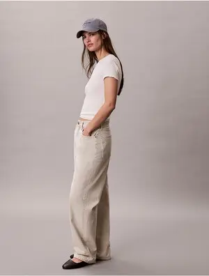 Calvin Klein Relaxed Barrel Jeans - Marbled Bone