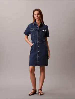 Calvin Klein Denim Mini Trucker Dress
