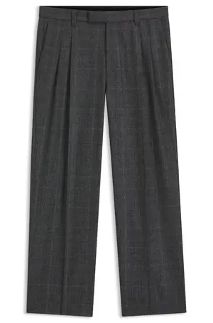 BOSS Checked Relaxed-fit Trousers