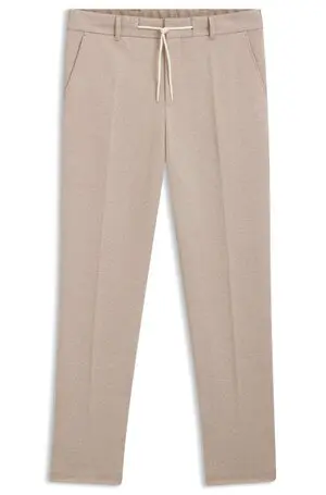 BOSS Tapered-fit Trousers With Drawstring - Khaki
