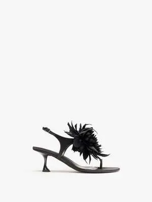 Proenza Schouler Tee Thong Flower Sandals - Black