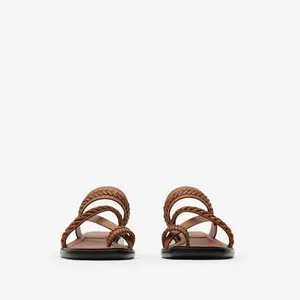 Burberry Leather Baez Sandals - Lundy Brown