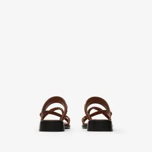 Burberry Leather Baez Sandals - Lundy Brown