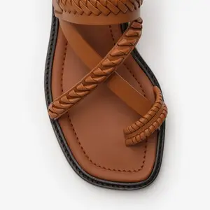 Burberry Leather Baez Sandals - Lundy Brown