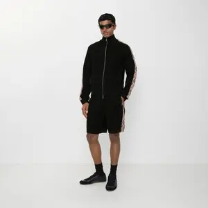 Burberry Check Trim Cotton Shorts - Black