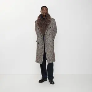Burberry Wool Mohair Blend Tailored Coat - Rice Beige/raven Grey