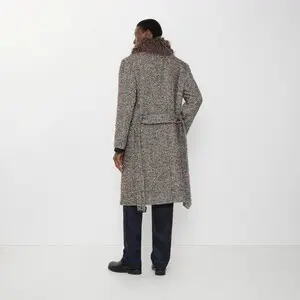 Burberry Wool Mohair Blend Tailored Coat - Rice Beige/raven Grey
