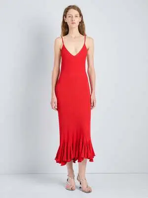 Proenza Schouler Viscose Ribbed Godet Giuditta Dress