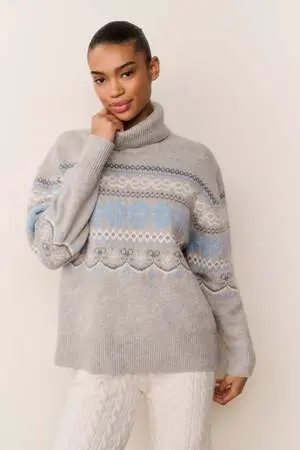 LoveShackFancy Mirin Wool Fairisle Turtleneck