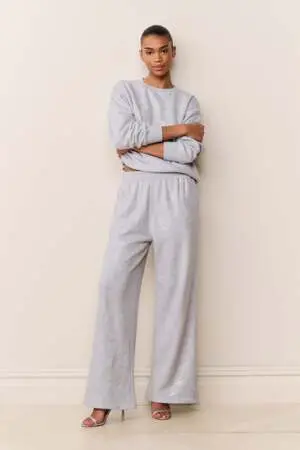 LoveShackFancy Momo Bow Embellished Fleece Sweatpants