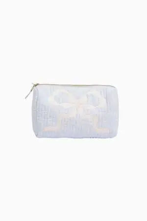 LoveShackFancy Mini Octavia Bow Pouch - Chilled Blue