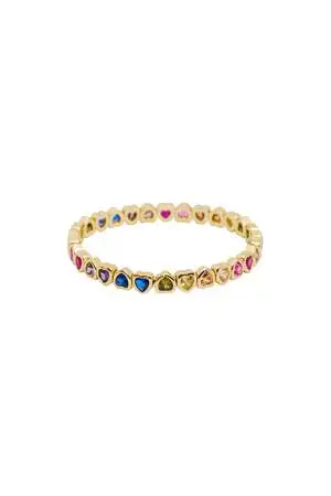 LoveShackFancy Erin Wachs Small Heart Stretch Bracelet Multi