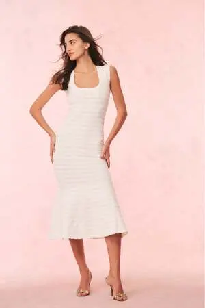 LoveShackFancy Leigh Pointelle Knit Maxi Dress - Ivory