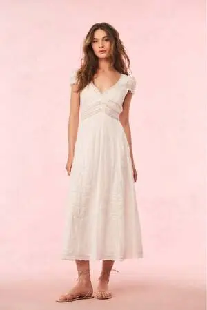 LoveShackFancy Suvi Cotton Midi Dress
