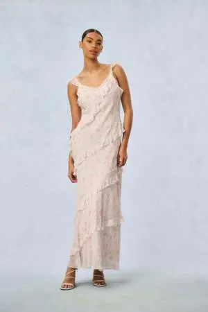 LoveShackFancy Radiance Heirloom Printed Maxi Dress - Sterling Dusk
