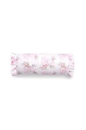 LoveShackFancy Ruffle Bolster Pillow  Pink Mint