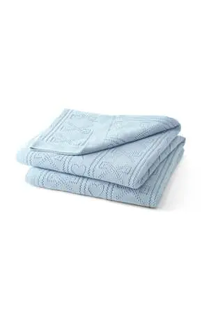 LoveShackFancy Pointelle Throw Blanket - Moonlight