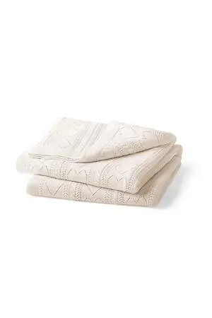 LoveShackFancy Pointelle Throw Blanket - Whisper White