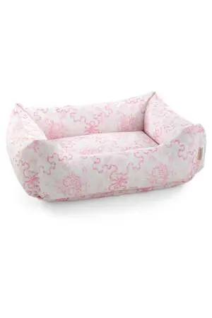 LoveShackFancy Floral Printed Dog Bed Bubblegum Blast
