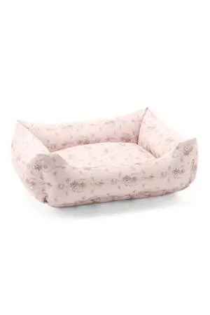 LoveShackFancy Floral Printed Dog Bed Royal Pastel Pink