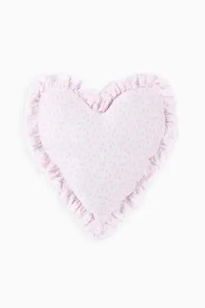 LoveShackFancy Heart Shape Ruffle Pillow - Bubble Pink