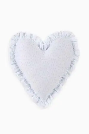 LoveShackFancy Heart Shape Ruffle Pillow - Sky