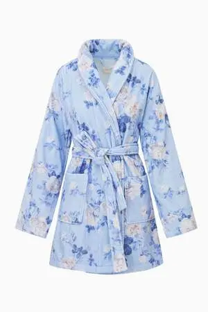 LoveShackFancy Indie Cotton Bath Robe - Whisper Blue