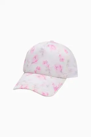 LoveShackFancy Joni Heirloom Print Trucker Cap - Sterling Dusk