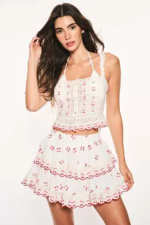 Loveshackfancy Tiered Ruffle Mini Skirt