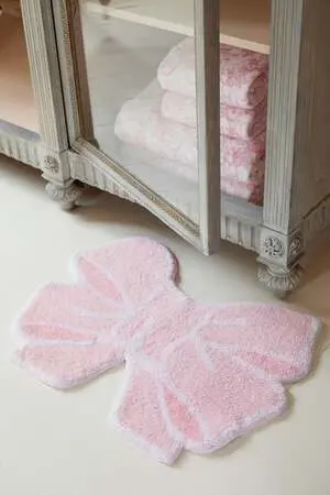 LoveShackFancy Bow Bath Rug - Petal Pink