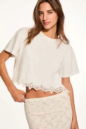 LoveShackFancy Karolin Eyelet-trimmed Tee