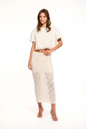 LoveShackFancy Clooney Stretch Lace Skirt