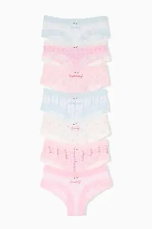 LoveShackFancy PINK X LoveShackFancy 7-Pack Cheeky Panties  Days Of The Week Pack