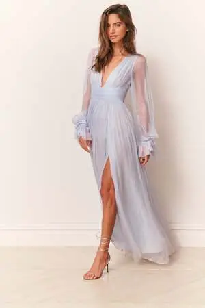 LoveShackFancy Galatea Metallic Silk Gown