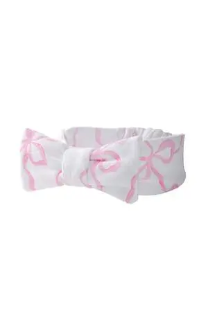 LoveShackFancy Bow Detail Headband - Pink Bonnet