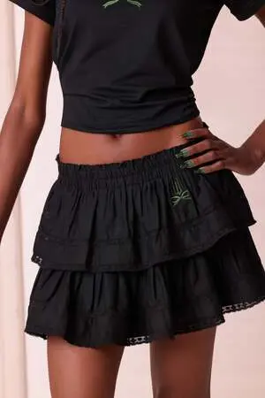 LoveShackFancy Wicked X Ruffle Mini Skirt