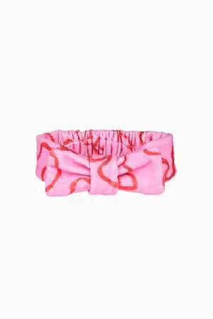 LoveShackFancy Bow Print Headband - Crimson Candy