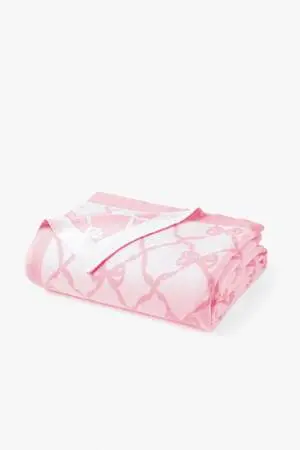 LoveShackFancy Bow Throw Blanket - Pastel Pink
