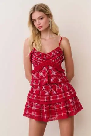 Festive Plaid Halter Dresses