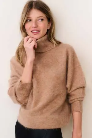 LoveShackFancy Nia Cashmere Turtleneck Sweater