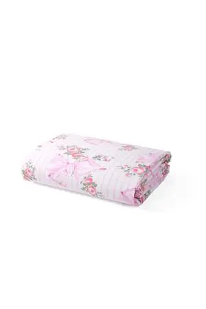 LoveShackFancy Cotton Crib Sheet  Pink Mint