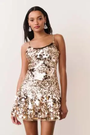 LoveShackFancy Liria Sequin Mini Dress