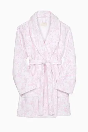 LoveShackFancy Indie Cotton Bow Print Bath Robe - Chantilly