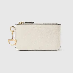 Gucci Half Horsebit Card Case Leather - White
