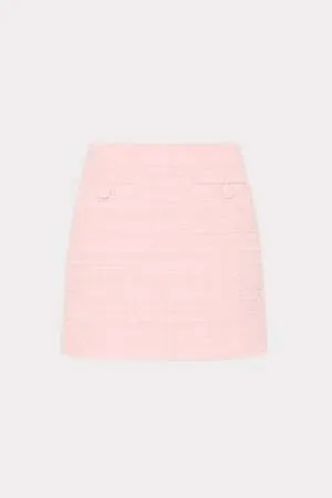 MILLY Briar Tweed Mini Skirt - Blush